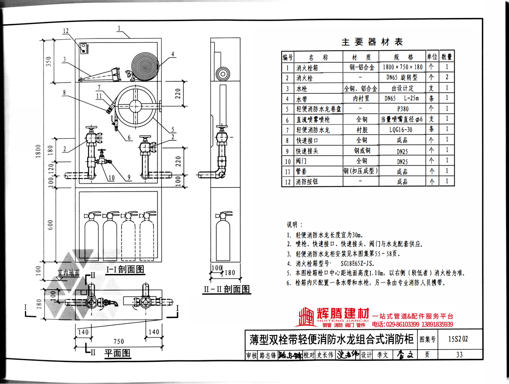 辉腾建材15S202_室内消火栓安装_给排水图集_陕西辉腾建材有限公司