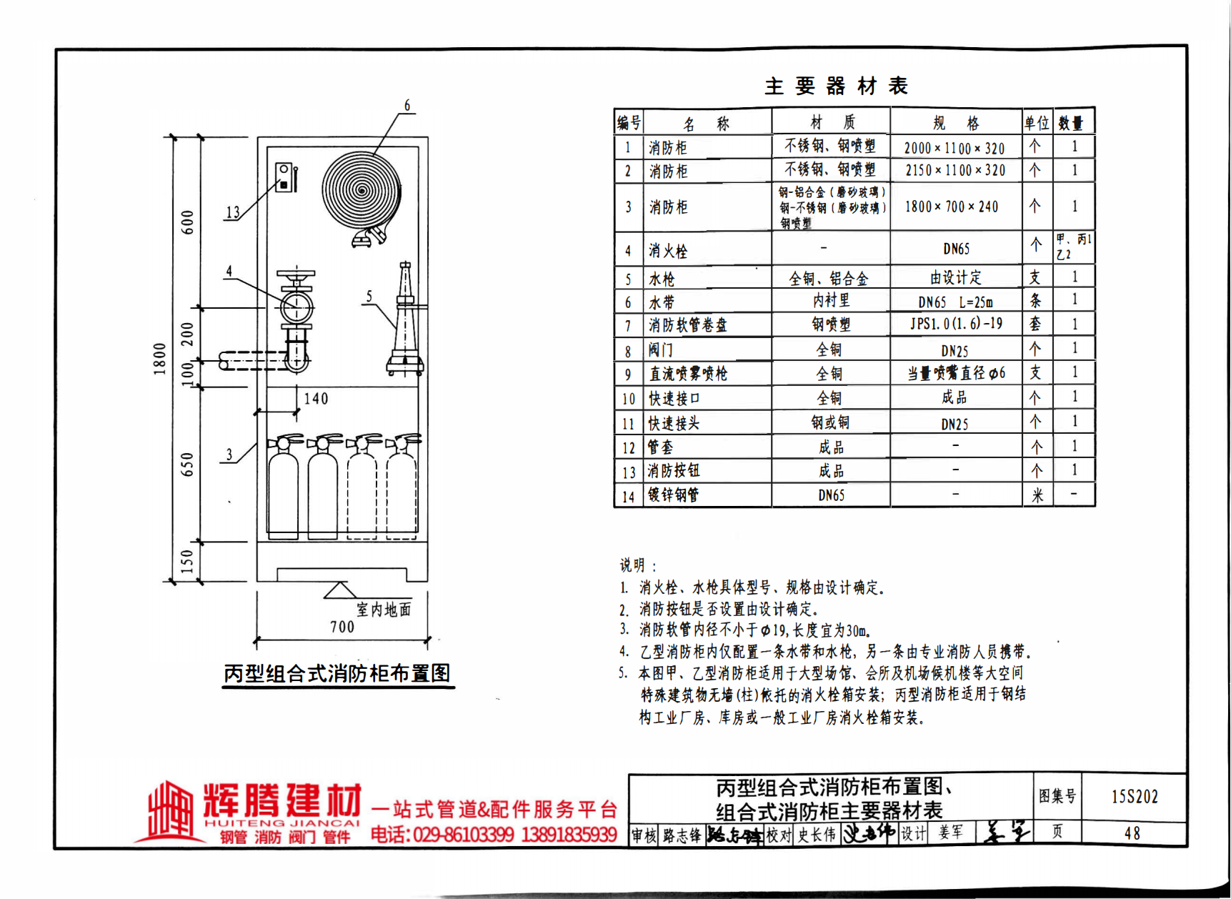 辉腾建材15S202_室内消火栓安装_给排水图集_陕西辉腾建材有限公司